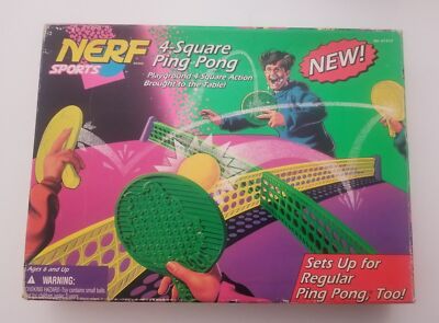 Vintage 90's Nerf 4 square four square ping pong table game | eBay