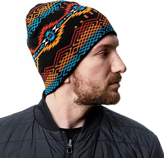 Native American Indian Navajo Print Knit Beanie Hat-173 | eBay