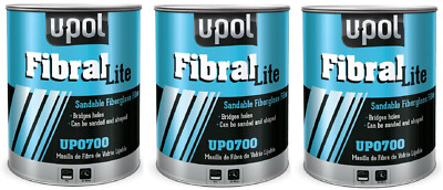 U-POL UP0700 Fibral Lite Sandable Fiberglass Filler 3 Liter UPOL (3 Pack) | eBay