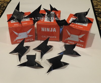 Ninja Spikes Caltrops Sharp (10) Black Stainless Steel Caltrop Spikes ...