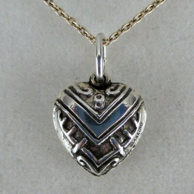 Sterling Silver PUFFY HEART Charm for Bracelet VICTORY Gold Vermeil ...