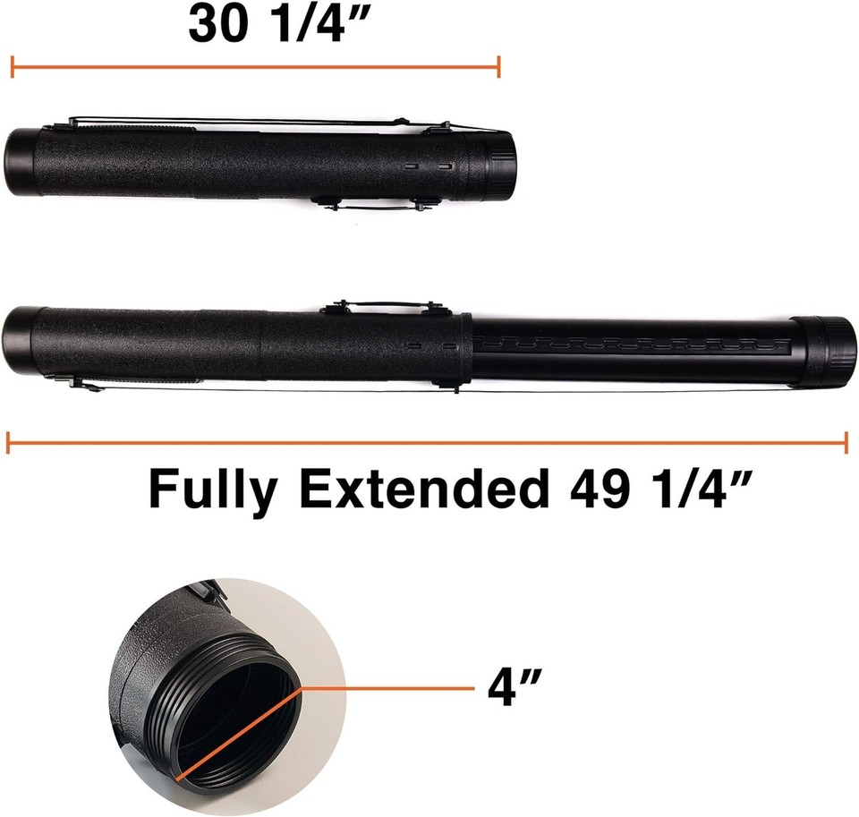 2-Pack Extendable Poster Tubes Expand from 30 1/4” to 49 1/4” w ...