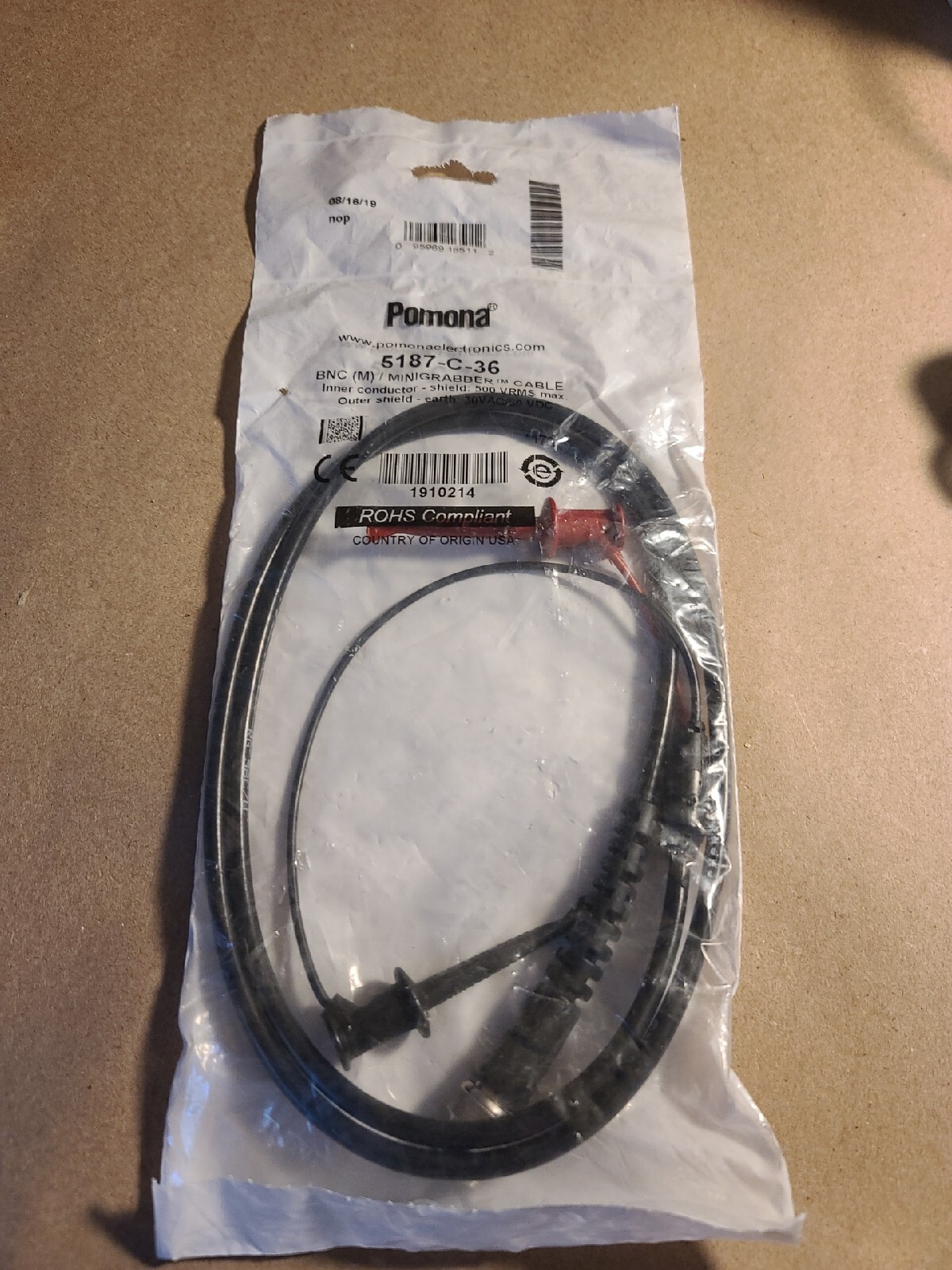 Pomona 5187-C-36 Mini Hook Test Lead,Black/Red,300Vac | eBay