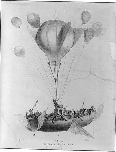 Photo:Diligenza par la luna,Airship,Balloon,Aircraft,1800-1849 | eBay