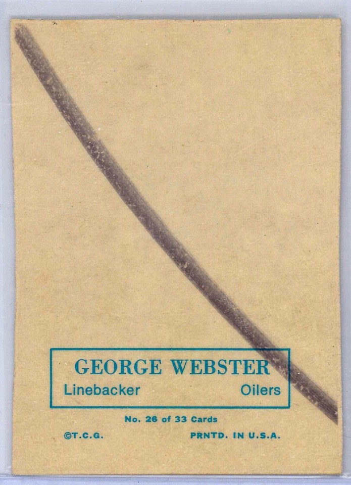 1970 Topps rare Super Glossy Test Issue - George Webster - Houston ...