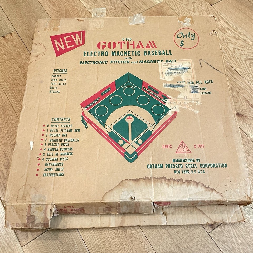 Vintage 1955 Gotham Pressed Steel Electro Magnetic Baseball Game With ...