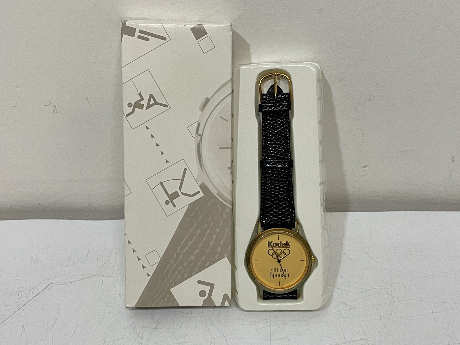 NOS Kodak Official Sponsor of Olympic ~ Men's Gold Tone Wristwatch ~ 36 ...