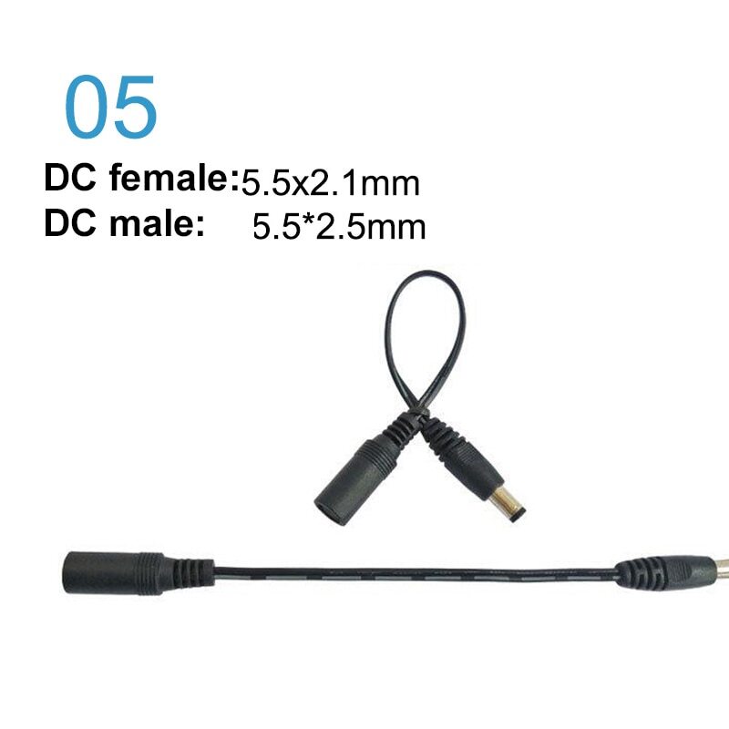 DC female 5.5x2.1mm to Male 3.5mm 4.0mm 2.5mm 4.8mm Plug Connector ...