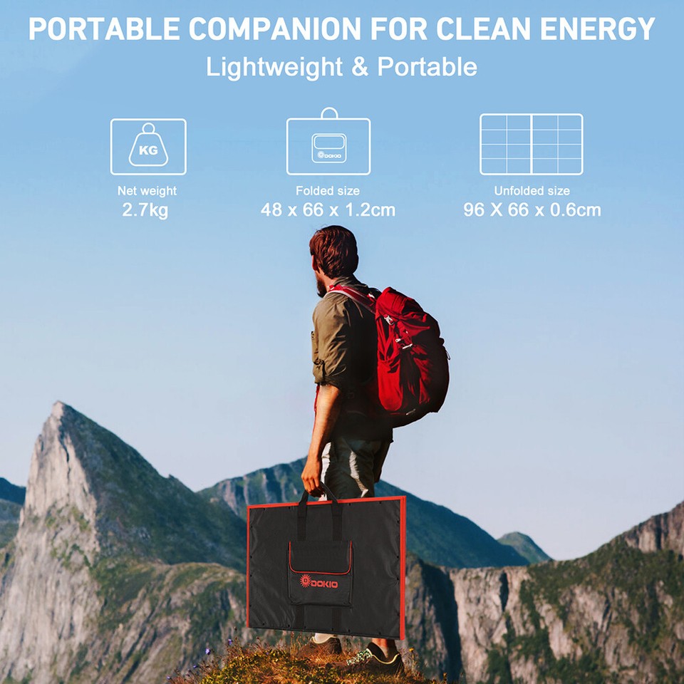 100w 12v Portable Folding Solar Panel Kit For Car/Caravan/Power station ...