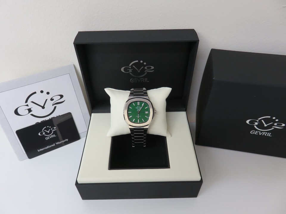 Gv2 By Gevril Men's 18108B Potente Swiss Automatic Green Dial Steel ...