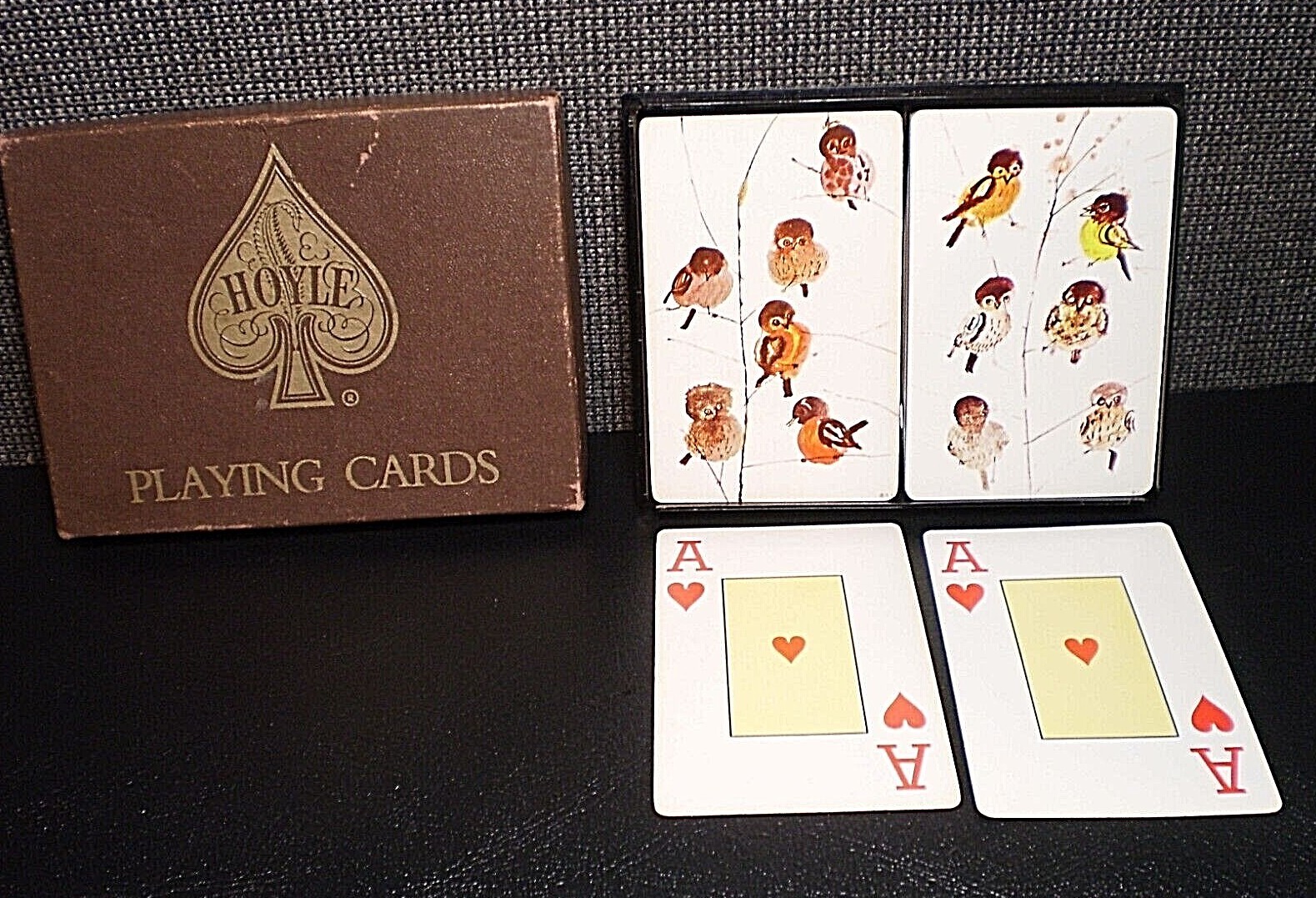 Vintage Hoyle PLAYING CARDS Birds on Branches, Plastic Coated, Double ...