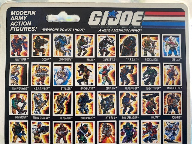 VINTAGE HASBRO GI JOE 1988 ROCK N ROLL V2 VERSION 2 MOC 34 BACK NOS ...