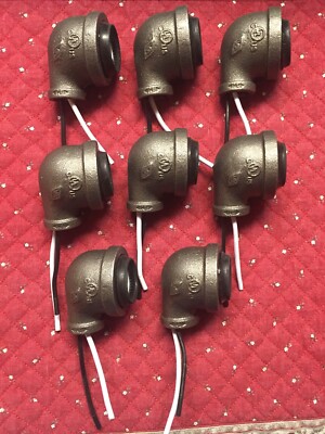 LOWEST PRICE!!! 8 Steampunk/Iron Elbow-Lamp/Light Sockets 1-1/4"X3/4 ...