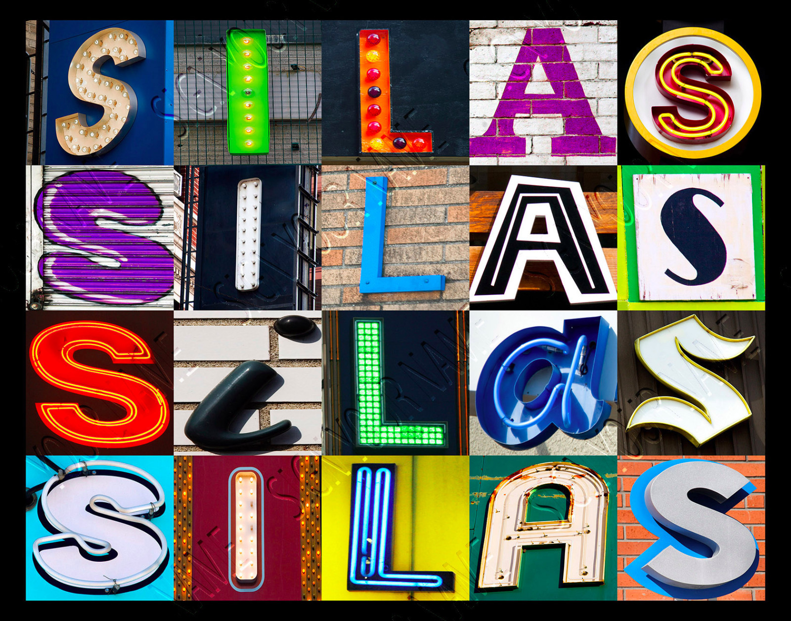 SILAS Name Poster featuring photos of actual sign letters | eBay