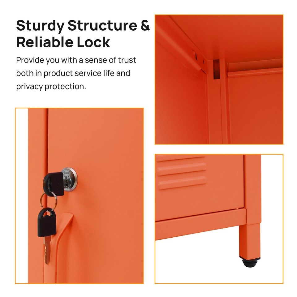 Night Table Lockable End Table Coffee Table Metal Locker Bedside ...