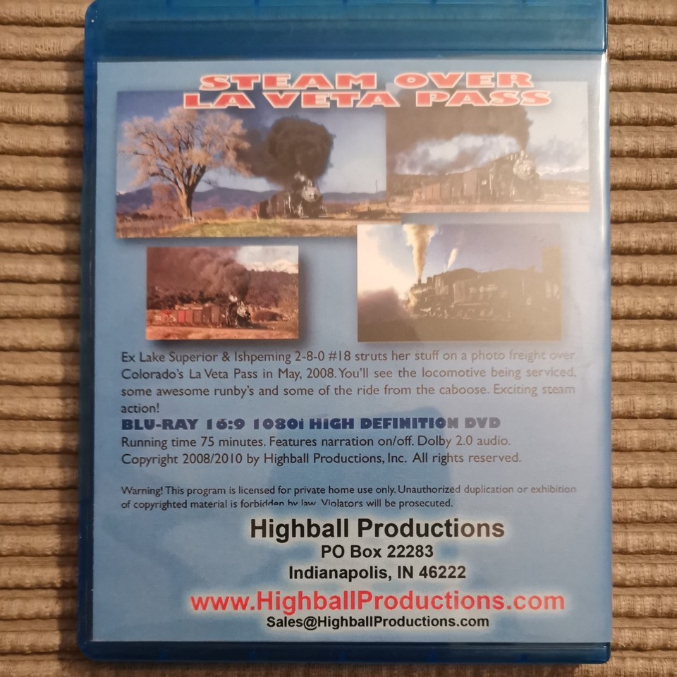 Steam Over La Veta Pass Highball Productions Railroad Blu Ray | eBay UK