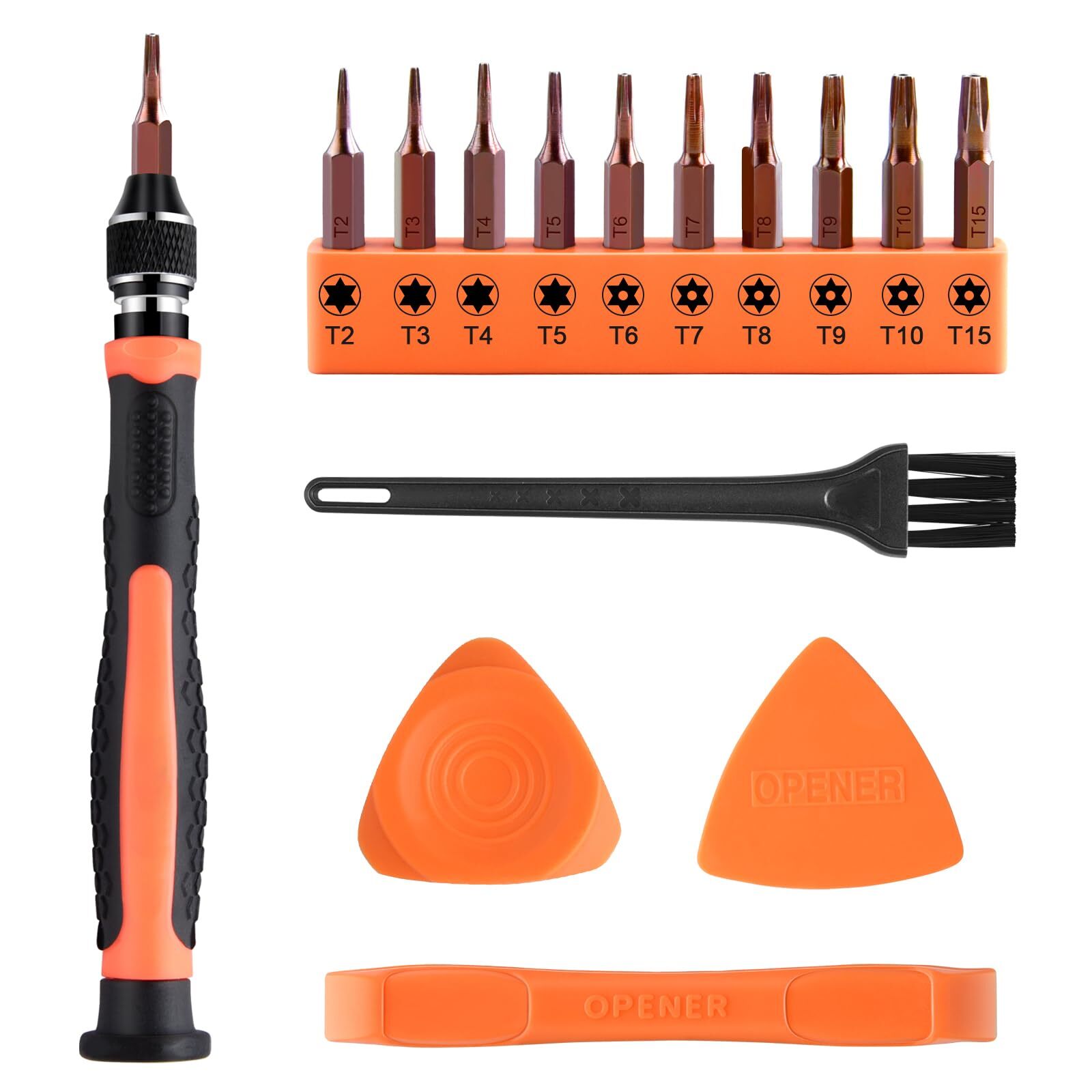 10 in 1 Torx Screwdriver Set with T2 -15 Interchangeable Magnetic Torx ...