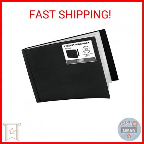 Dunwell Landscape Binder with Sleeves - (8.5x11, Black), 24-Pocket ...