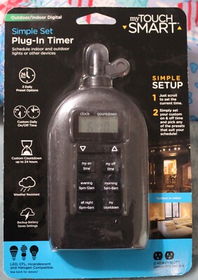 myTouch SMART Simple Set Plug-In Digital Timer Indoor/Outdoor - 26898 ...