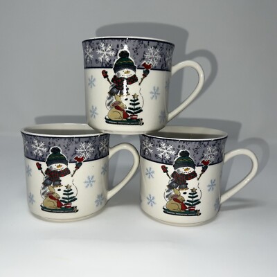 Set Of 3 ~ Gibson Everyday Snowmen Coffee Tea Cups Mug | eBay