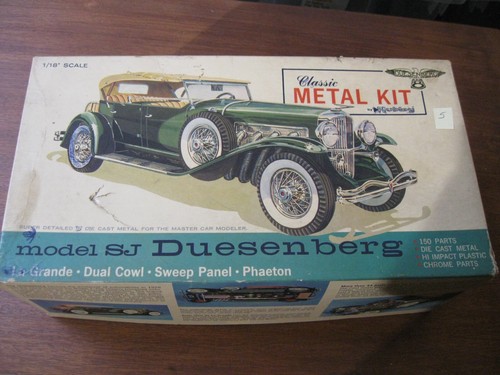Vintage Hubley SJ Duesenberg 1/18 Classic Metal Model Car Kit 100% ...