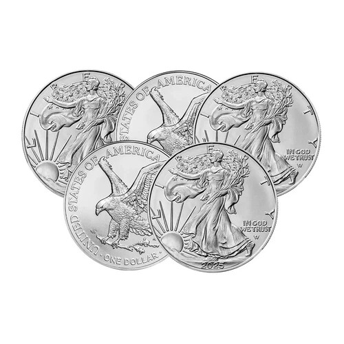 Hot！ Lot of 5-NEW 2025 $1 American Silver Eagle 1 oz BU！ | eBay