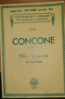 Concone Op. 9. für Gesang - Fifty lessons for Low Voice | eBay.de