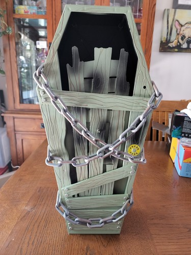 Gemmy Halloween Green Casket 18 x 9” Screams Animated Cursed Coffin ...