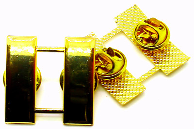 Capt Bars Polished Gold Plated Captain's Bars Uniform Insignia Pin Set ...