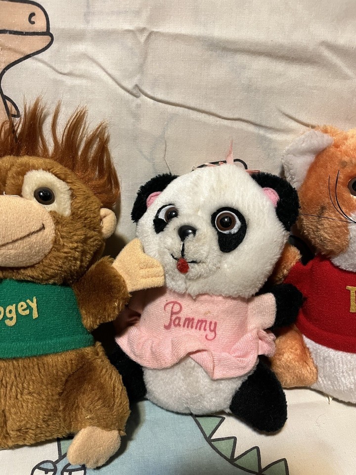Vntg 1980s Shirt Tales Lot Pammy Tyg Bogey Animals Plush Panda Tiger ...