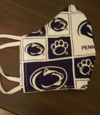 Adult Penn State Form-Fitting Face Mask. Washable, Reusable Reversible ...