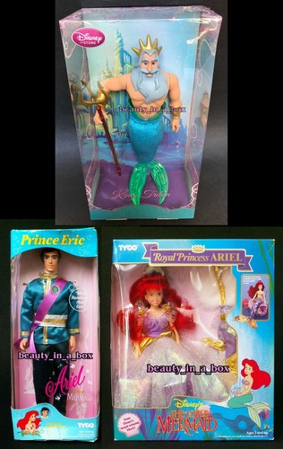 King Triton Doll Royal Princess Ariel Prince Eric Little Mermaid Disney ...