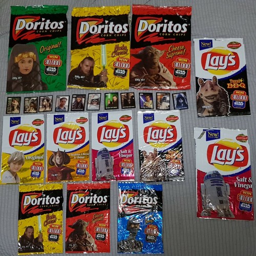 Old Lays Dorito's Star Wars (episode 1) empty Tazo chip Packets x12 ...