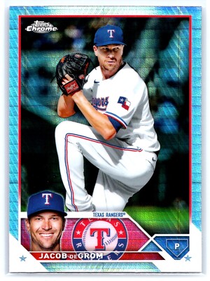 2023 Topps Chrome Prism Refractor Parallel #12 Jacob deGrom Texas ...