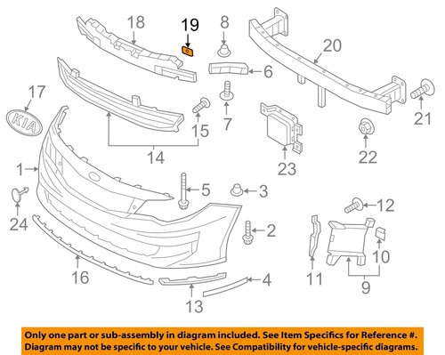 KIA OEM 14-15 Sorento Front Bumper-Energy Absorber Clip 865931U200 | eBay