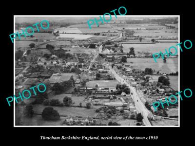 OLD 8x6 HISTORIC PHOTO OF THATCHAM BERKSHIRE ENGLAND VIEW OF THE TOWN ...