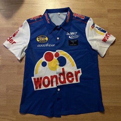 Talladega Nights Dennit Racing Pit Crew Button Up Shirt Men's Small | eBay