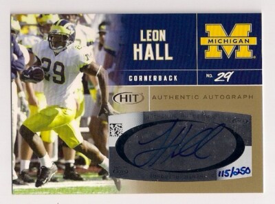 2007 LEON HALL HIT GOLD ROOKIE AUTO CINCINNATI BENGALS MICHIGAN ...