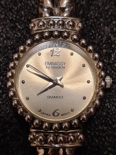Embassy By Gruen GEM1142 Womens Hinged Cuff Watch | eBay