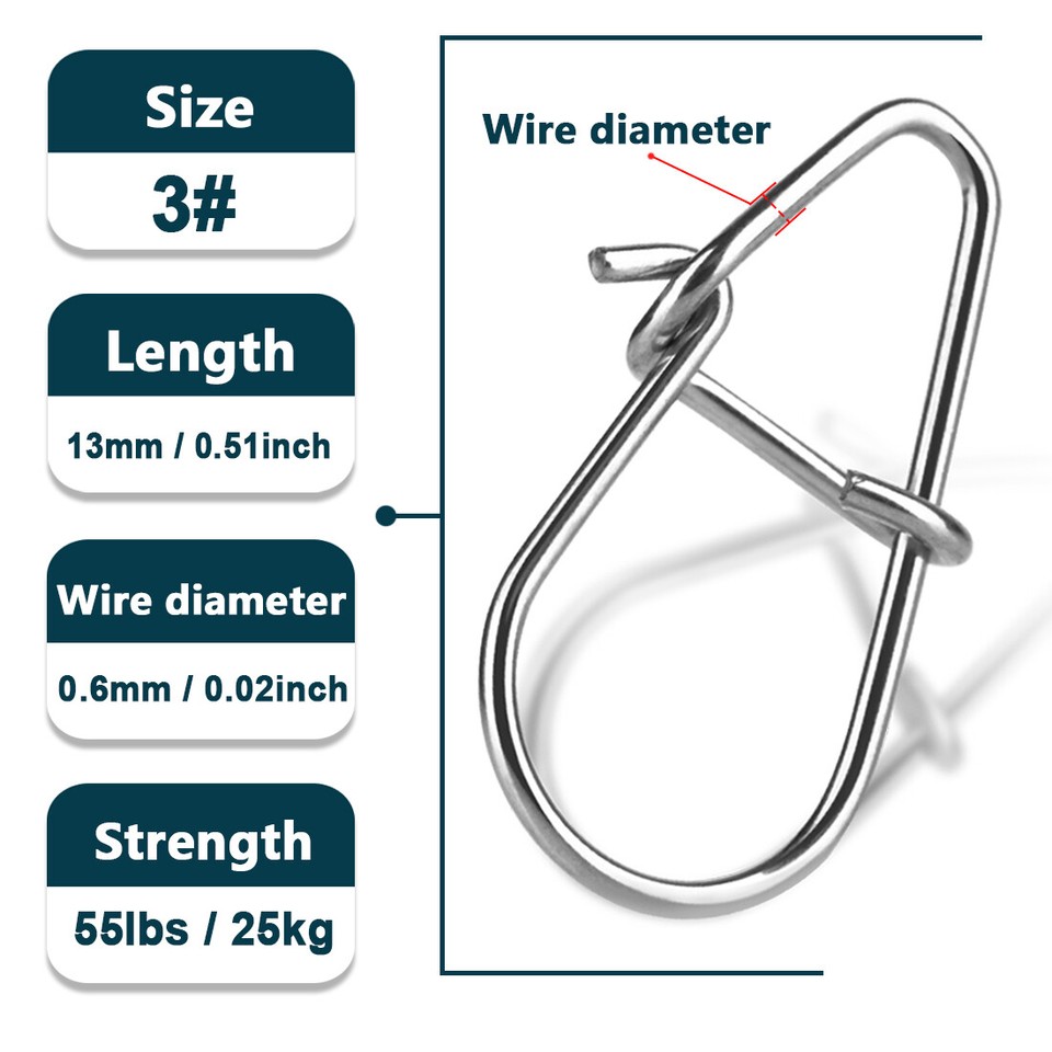 9KM Crankbait Snaps Stainless Steel Power Fishing Snaps Duo Lock Lure ...