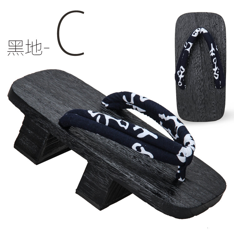 Geta Clogs Men JapaneseStyle Kimono Toe Shoes Anime Traditional Wooden ...