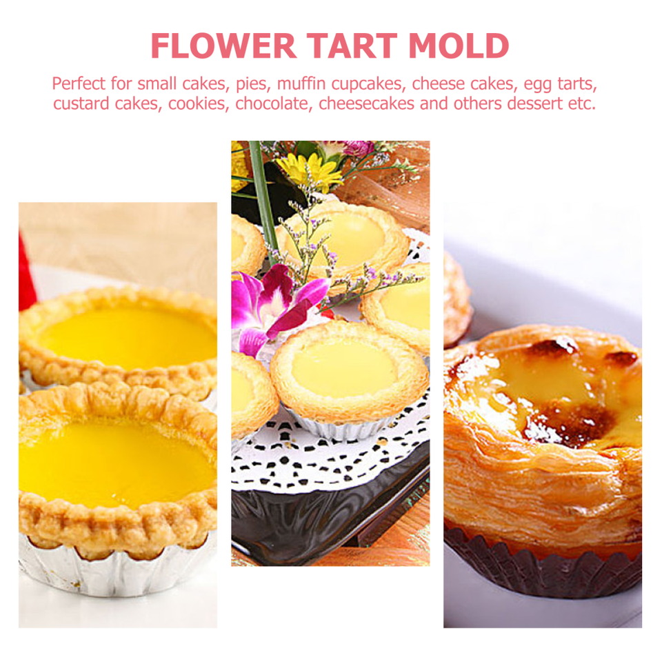6 Pcs Stainless Steel Tart Mold Chrysanthemum Shape Tartlet Baking Cups ...