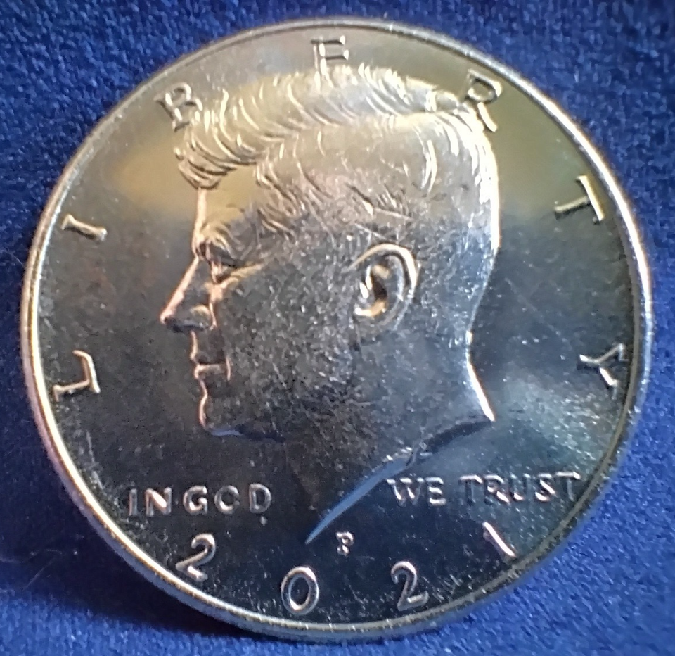2021 P Kennedy BU Half Dollar .with die chip and die crack. Rare error ...