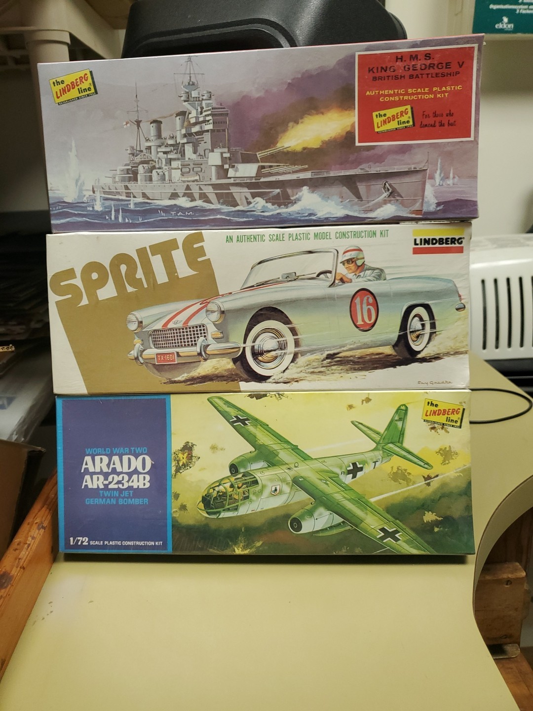 3 Vintage Lot of 3 NOS Lindberg Line Model Kits 2 Military 1 Car | eBay