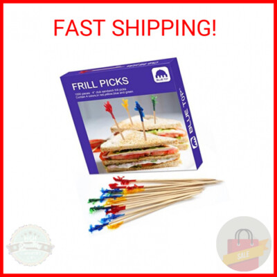BLUE TOP Wood Frill Picks Frill Toothpicks 4 Inch Pack 1000,Decorative ...