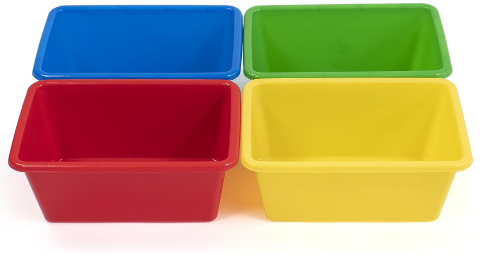 Multicolor Plastic Storage Bins Small Containers Sturdy Toys Organizer ...