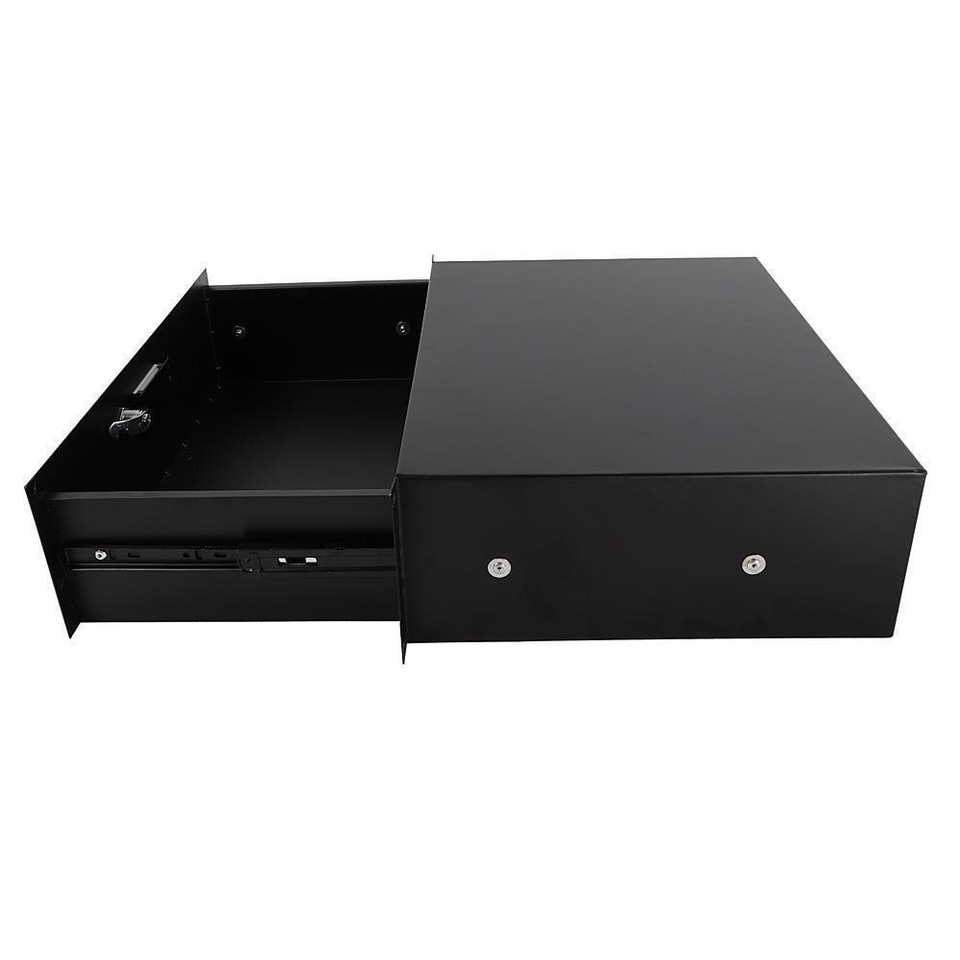 19" Rack Mount 2U 3U 4U Locking Drawer Pro Audio DJ Rack Lock Storage ...