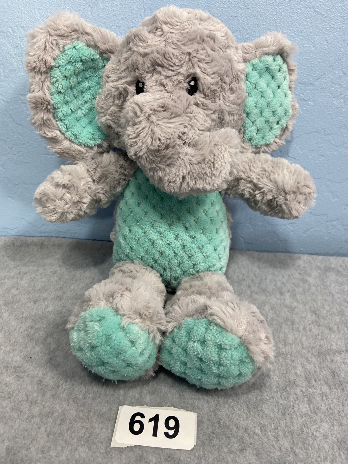 Elephant Gray Stuffed Animal Rattle Baby Toy Plush Spark Create Imagine ...