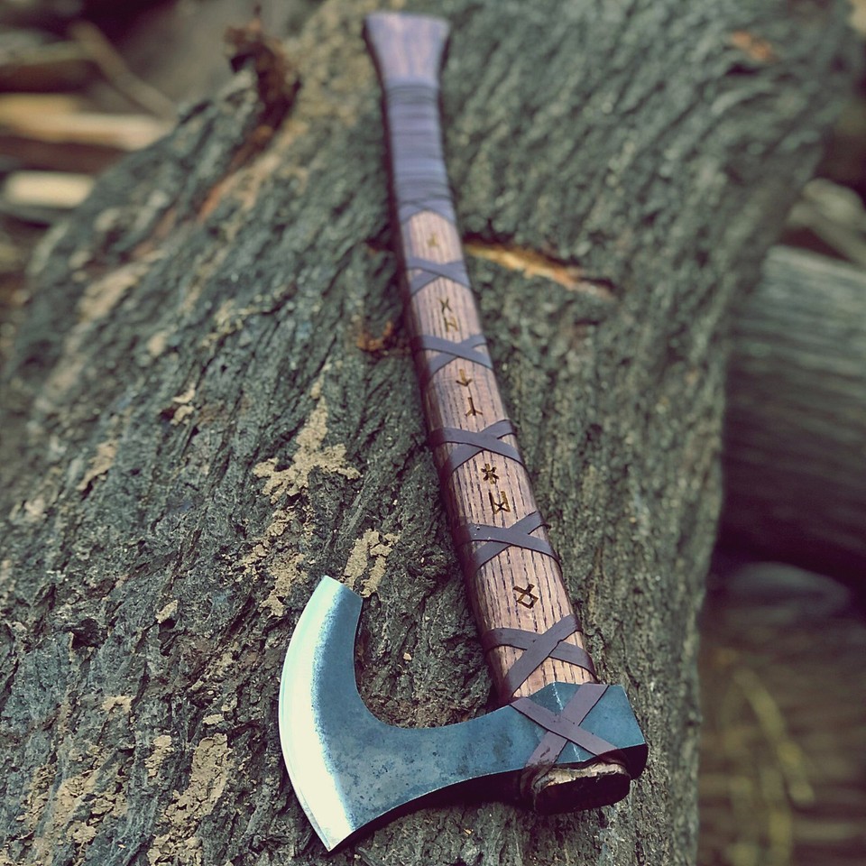 Axe Ragnar Viking Forged Hand Custom Steel Battle Hatchet Tomahawk ...