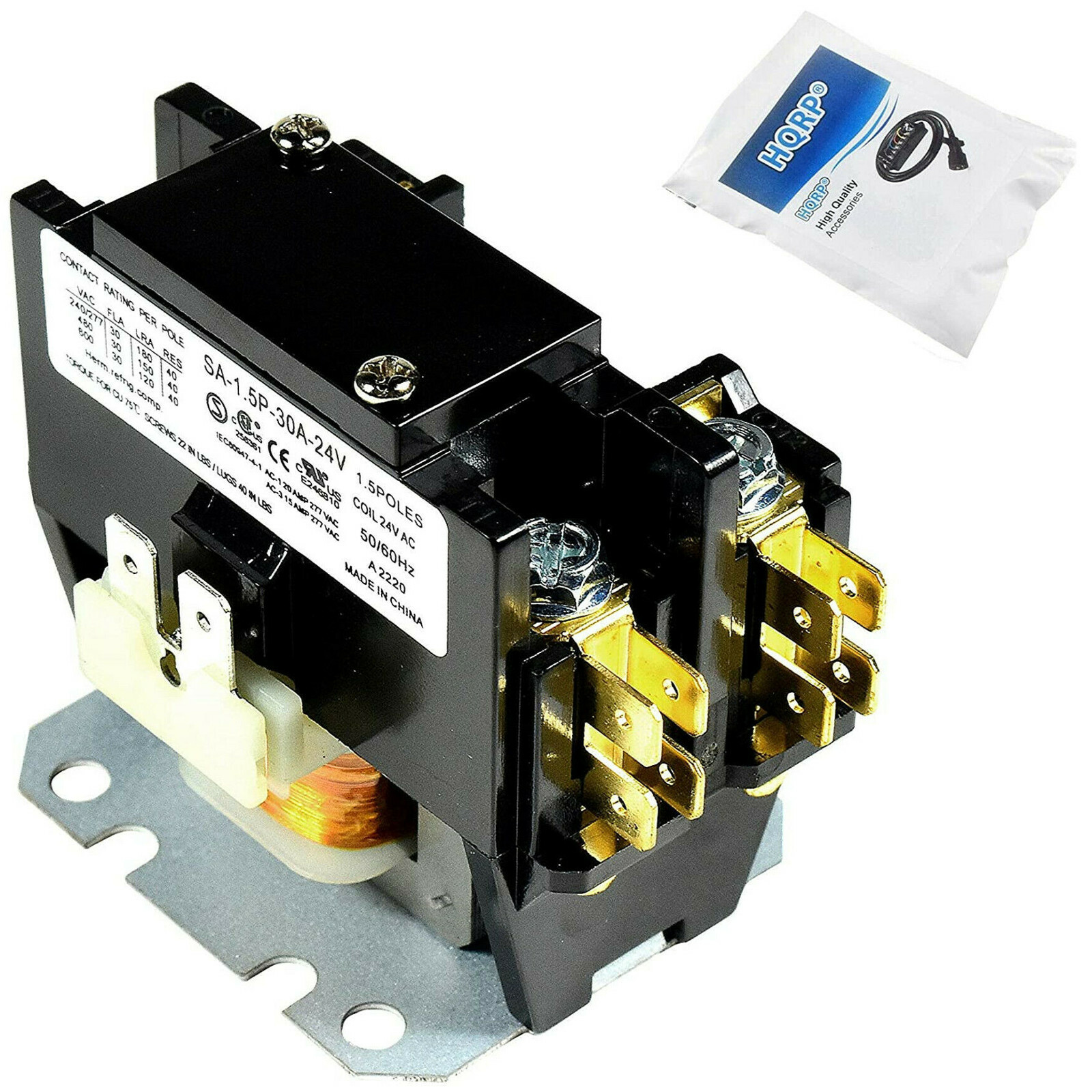 HQRP 24V Single Pole / 1 Pole 3 Amp Condenser Contactor for Bryant P282 ...